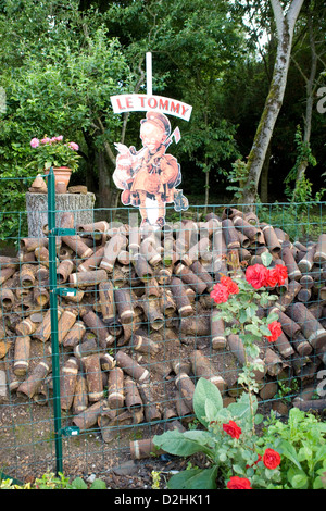 Pile of rusty First World War One artillery grenade shells, dug up in ...