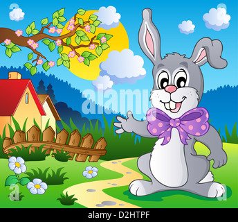 Easter rabbit theme image 3 - picture illustration Stock Photo - Alamy
