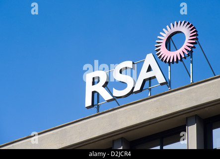 RSA insurance group logo outside London headquarters Stock Photo - Alamy