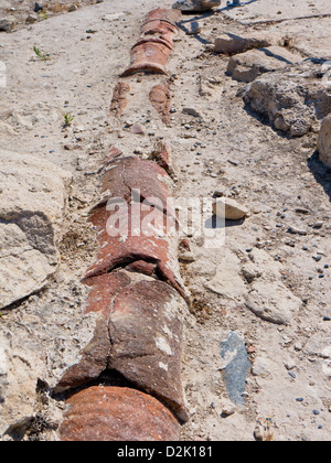 old roman water pipe in the house of theseus roman villa at paphos ...