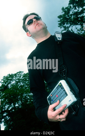 Blind man testing new technology which aids orientation & mobility for ...