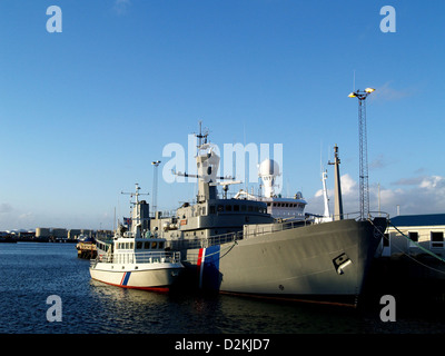 Icelandic Coast Guard vessels in Reykjavik harbour, Iceland Stock Photo ...