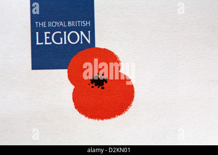 The Royal British Legion poppy logo on the RBL Poppy Field Memorial at ...