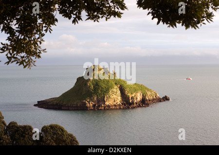 Trawler rounding Thatcher Rock,Torquay,Torbay,Headland Stock Photo - Alamy