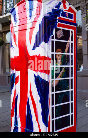 Painted telephone box, Windsor, England Stock Photo - Alamy