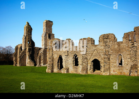 A historical view of Neath Abbey in Wales, showing the northwest ...