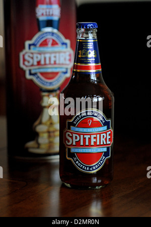 Bottle of Spitfire real ale brewed by Shepherd Neame from Kent UK Stock ...