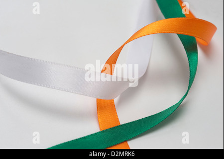 Ribbons representing Indian flag colors Stock Photo - Alamy