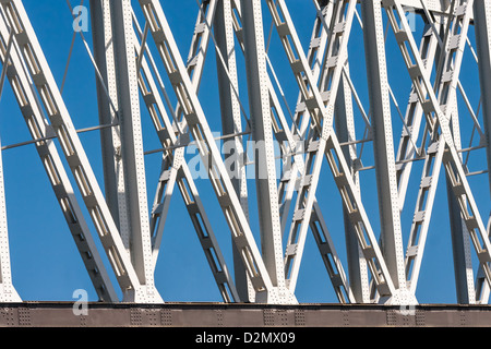 Support above the bridge, steel structure close-up Stock Photo - Alamy