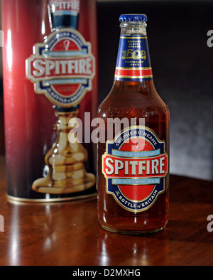 Bottle of Spitfire real ale brewed by Shepherd Neame from Kent UK Stock ...