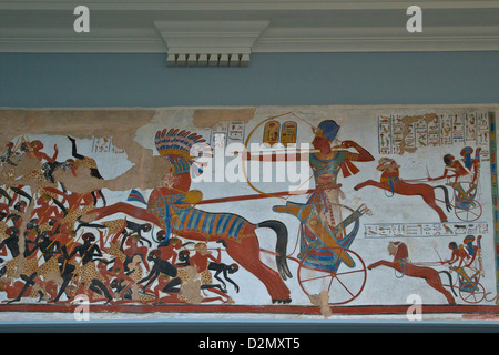 Plaster cast of a relief from the temple of Beit el-Wali, depicting a ...