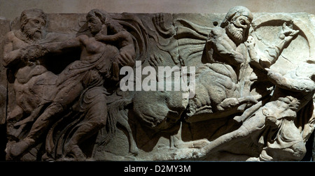 Lapiths fight centaurs, Frieze from Temple of Apollo, Bassai, Greece ...