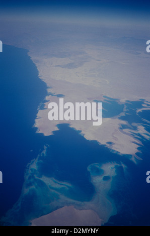 Aerial view of the Strait of Tiran lying between Egypt and Saudi Arabia ...