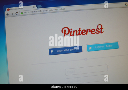 Screenshot of the pinterest logo Stock Photo - Alamy