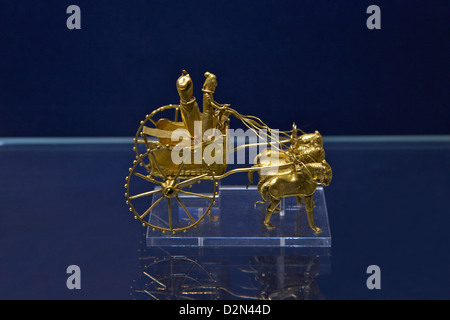 Gold model chariot of the Oxus treasure at the British Museum, London ...