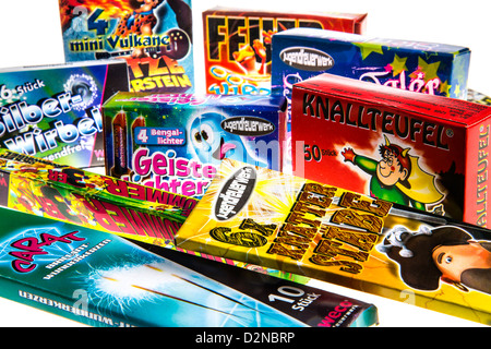 Different types of fireworks, special for kids, not dangerous Stock ...