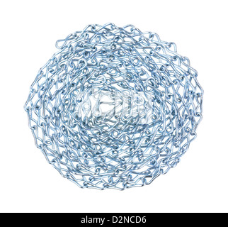 A coiled metal chain isolated on white background Stock Photo - Alamy