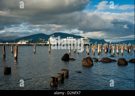 Ship Harbor, Anacortes, Washington State, salmon cannery pilings, beach ...