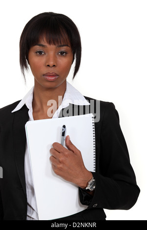 Businesswoman with a deadpan expression Stock Photo - Alamy