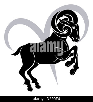 Aries Zodiac Sign Illustration – Ram Symbol in Astrology Perfect for ...