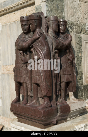 Famous porphyry statue of Four Tetrarchs at a corner of Saint Mark's ...