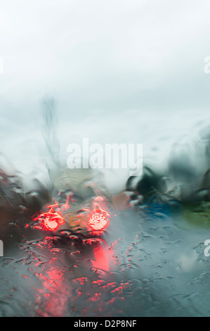 car windscreen wet weather poor driving conditions lancashire england ...