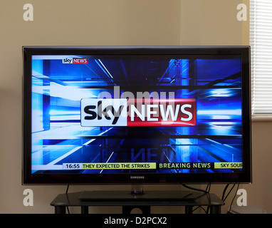 TV screen showing Sky News channel Stock Photo - Alamy
