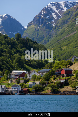 A small farm along the Nærøyfjord, between Gudvangen and Flåm Norway ...