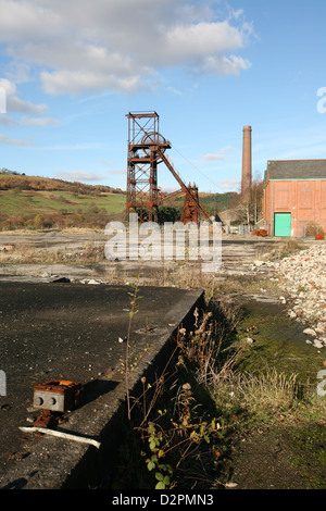 Cefn Coed Mining museum, Crynant, Neath Valley, winding gear shaft head ...
