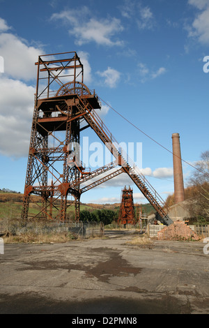 Cefn Coed Mining museum, Crynant, Neath Valley, winding gear shaft head ...
