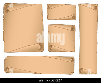 Vintage parchments collection 3 - picture illustration Stock Photo - Alamy