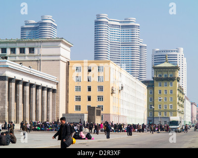 Modern apartment buildings, Pyongyang, Democratic People's Republic ...