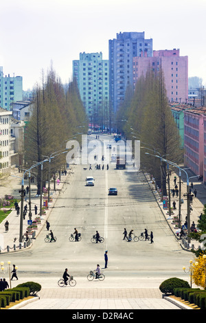 City streets, Hamhung, Democratic People's Republic of Korea (DPRK ...