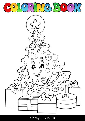 Christmas gift, box coloring book. Color by number educational game for ...