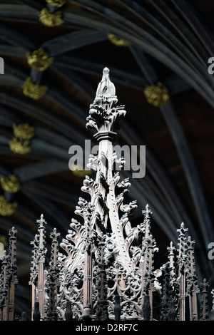 The stone rood screen at the medieval christian cathedral built by the ...