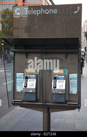 Pair of city public phones in Izhevsk, Udmurt Republic, Russia Stock ...