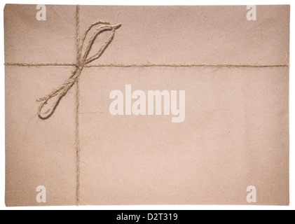 Vintage Style Parcel Background isolated on white background Stock ...