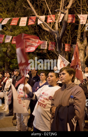 Girne, TRNC, Parteianhaenger at the election rally of the CTP Stock ...