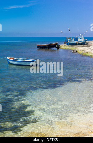 Italy, Sicily, Mediterranean sea, Sampieri (Ragusa Province), fishing ...