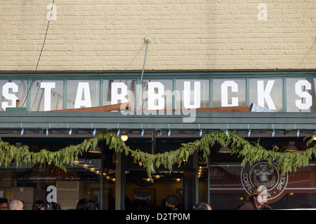 First ever Starbucks, Pike Place market, Seattle Stock Photo - Alamy