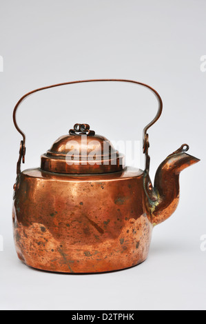 Antique Copper Kettle isolated on white Stock Photo - Alamy