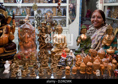 India, Rishikesh. Shop Selling Religious Objects Stock Photo - Alamy
