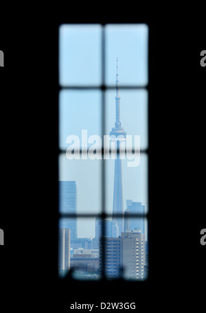 Toronto skyline viewed through window Stock Photo - Alamy