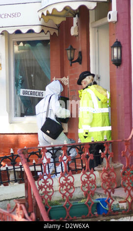 Blackpool, UK. 2nd February 2013. Police forensic teams investigate the ...