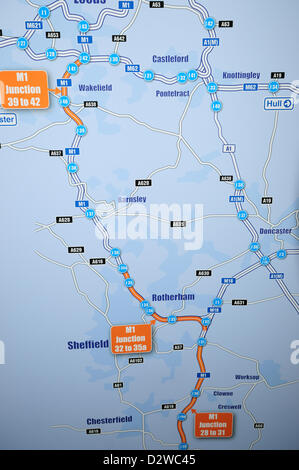 South Normanton, Derbyshire, UK. 2nd February 2013. Highways agency ...