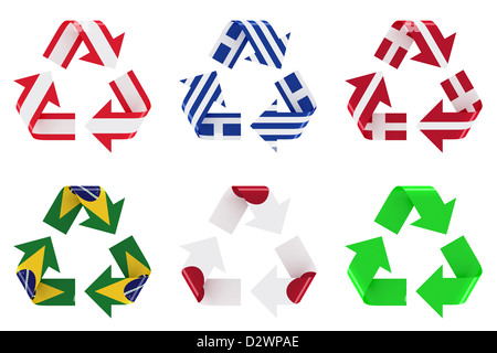 recycling symbol with flags Stock Photo - Alamy