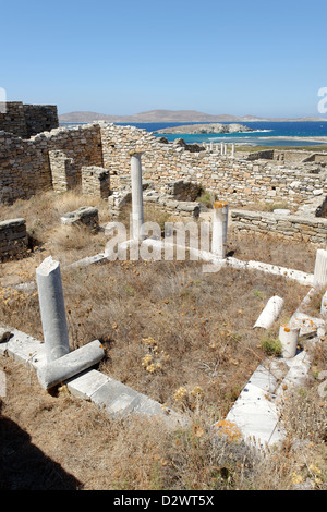 Delos. Greece. Central peristyle courtyard atrium with floor mosaic at ...