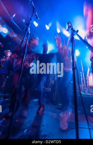 Blur perform live on stage second night at London Astoria. Three ...