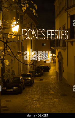 Bones Festes Christmas Lights in Benidorm City Stock Photo - Alamy