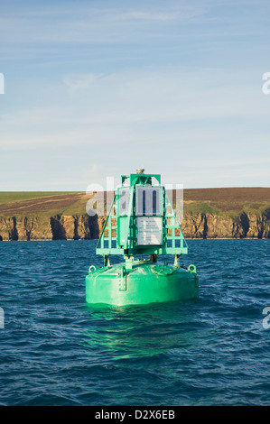 The buoy which marks the site of the wreck of HMS Royal Oak in Scapa ...